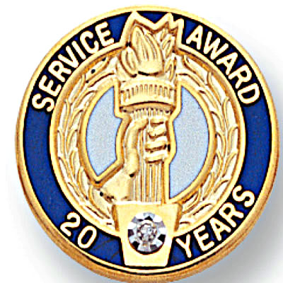 Service Award Pin Set with Genuine Diamond by Athletic Awards