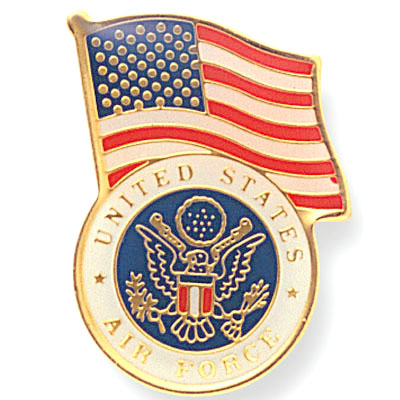 U.S. Air Force & American Flag Pin by Athletic Awards