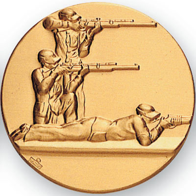 Three Position Rifle Shooting Medal, Engraved Awards