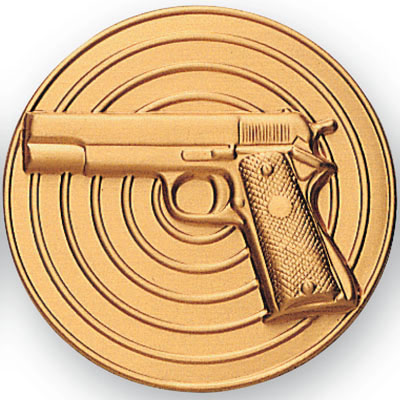 45 Caliber Revolver Shooting Medal by Athletic Awards