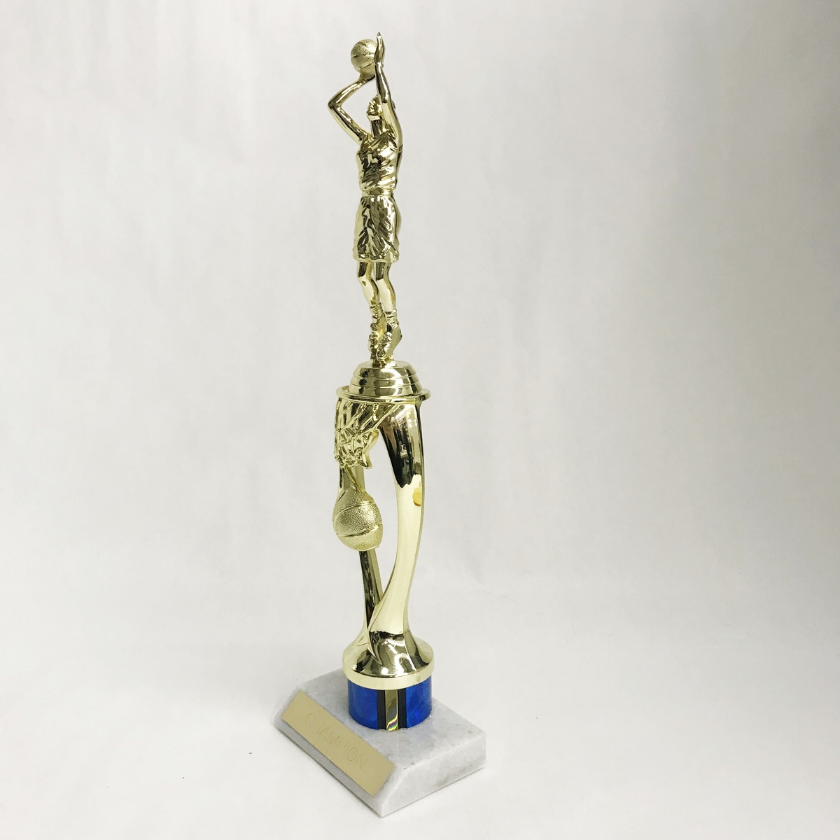 Tall Swish Basketball Trophy with Column by Athletic Awards