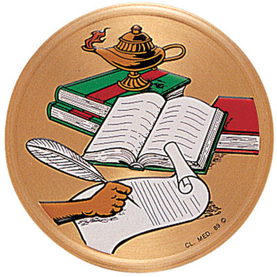 Multicolored Lamp of Learning Medal by Athletic Awards