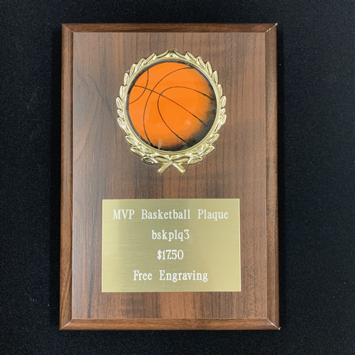 MVP Basketball Plaque by Athletic Awards