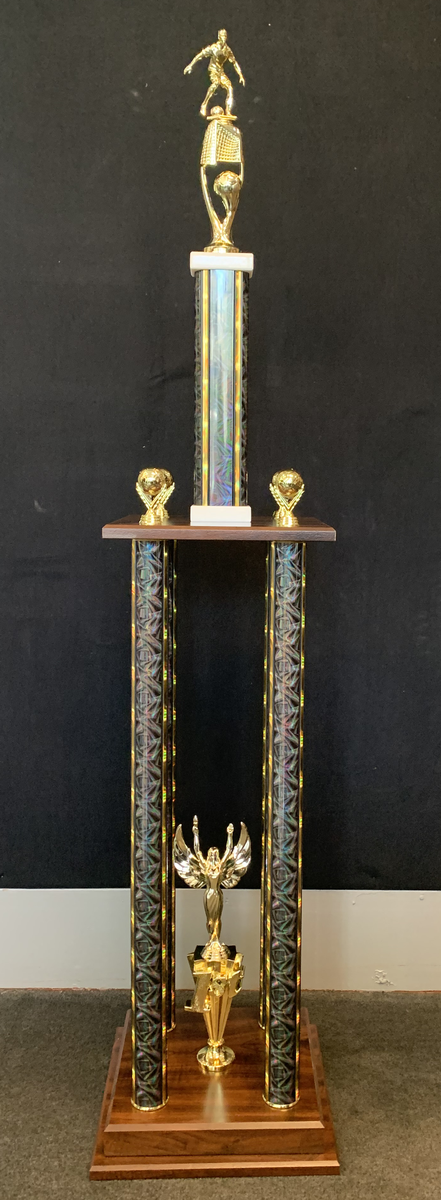 Tall Four Poster Soccer Trophy, Sports Trophies & Awards