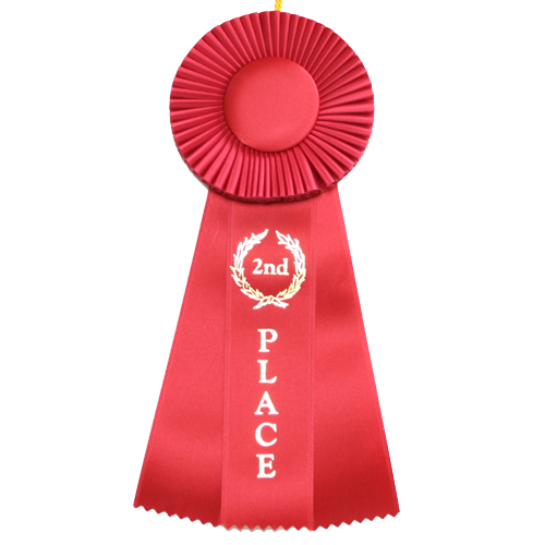 2nd Place Three Streamer Rosette Ribbon by Athletic Awards