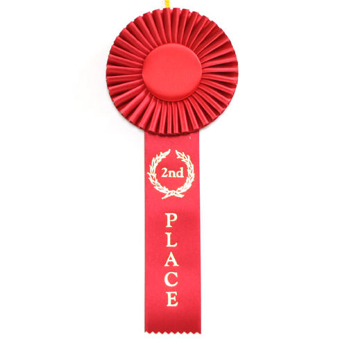 2nd Place One Streamer Rosette Ribbon by Athletic Awards