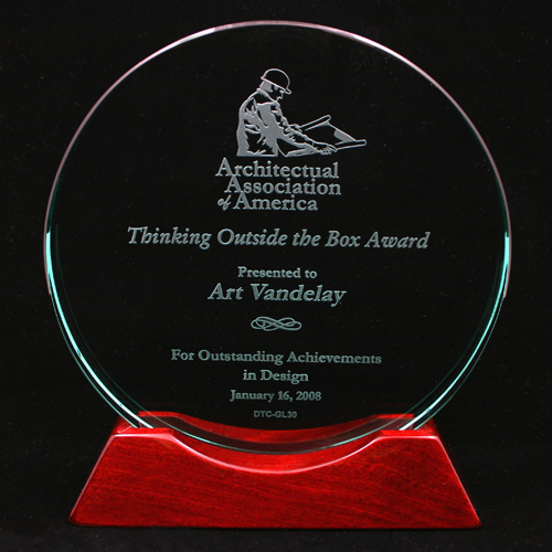 Round Glass Award by Athletic Awards