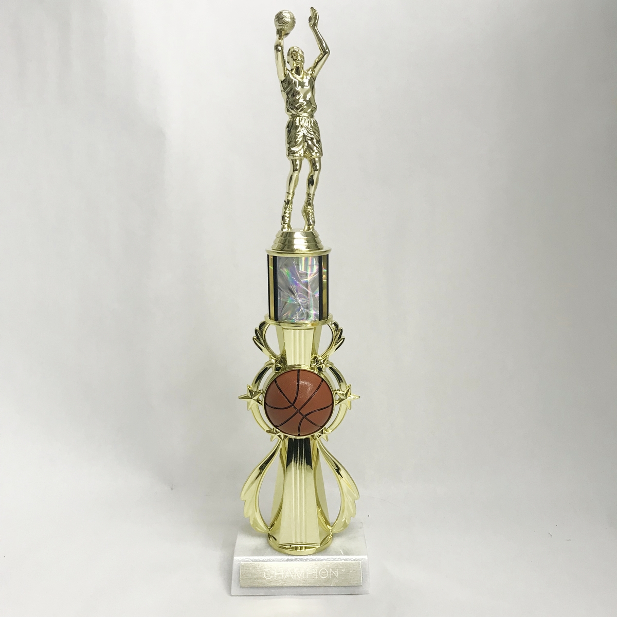 Basketball Riser Trophy with Color Column by Athletic Awards