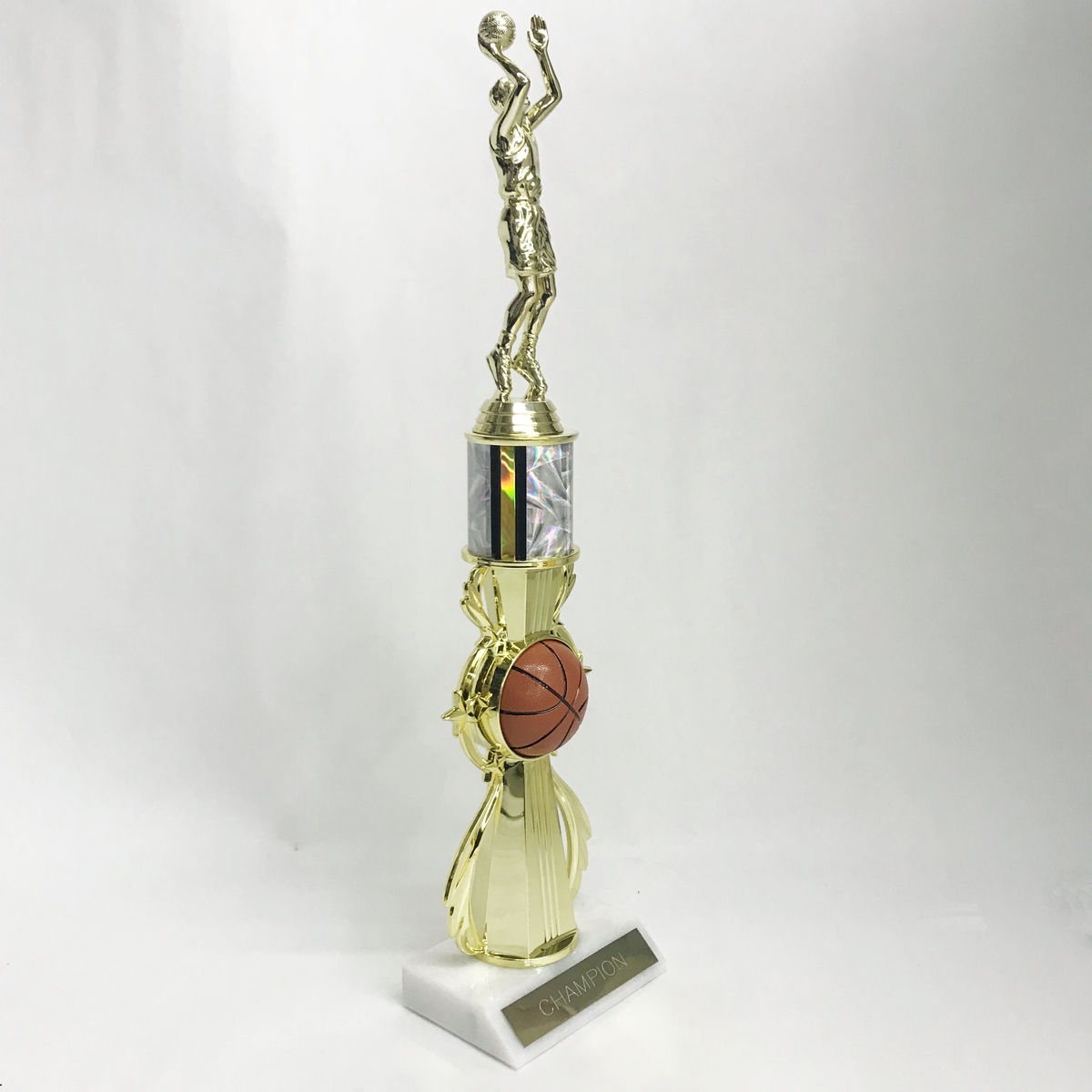 Basketball Riser Trophy with Color Column by Athletic Awards
