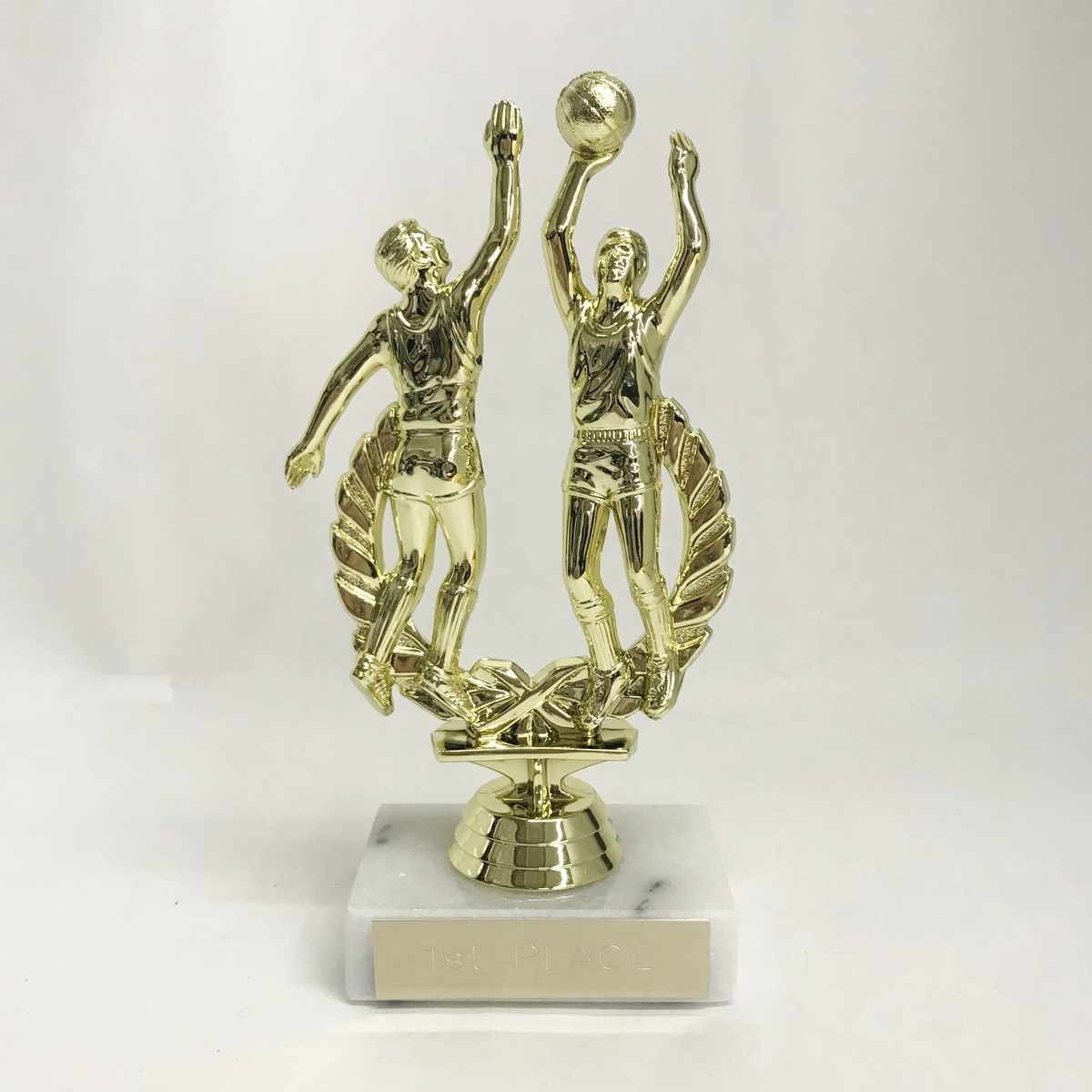 Double Action Jump Ball Basketball Trophy by Athletic Awards