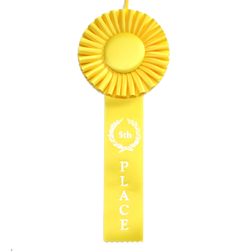 5th Place One Streamer Rosette Ribbon by Athletic Awards
