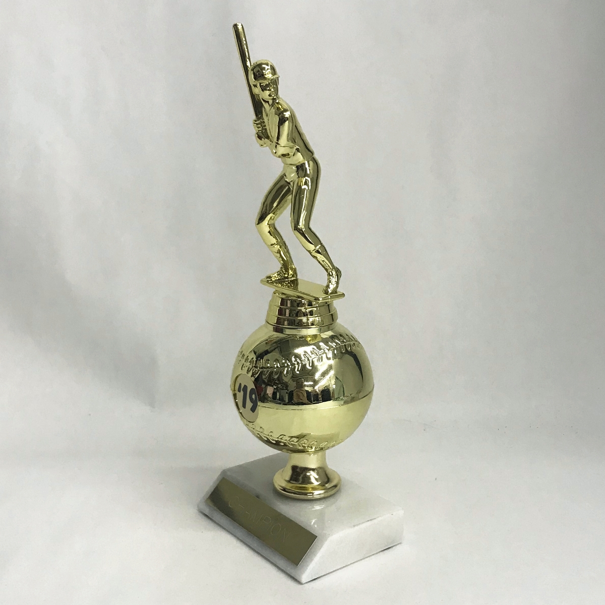 Large Baseball Trophy With Ball Riser and Year by Athletic Awards