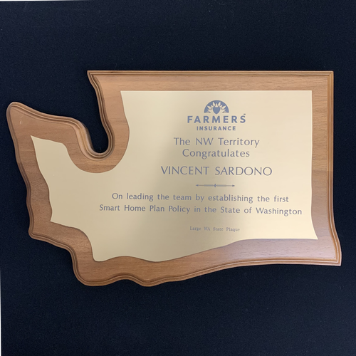 Large Washington State Plaque by Athletic Awards