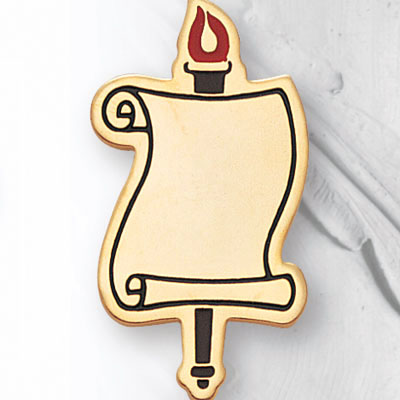 Engravable Scroll Pin by Athletic Awards