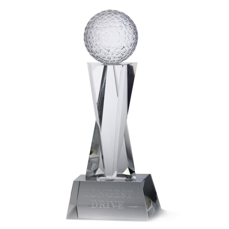 Crystal Golf Ball Trophy by Athletic Awards