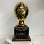Gold Football Resin on Walnut Base Trophy by Athletic Awards