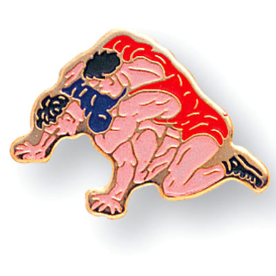 Multi Colored Wrestling Pin by Athletic Awards