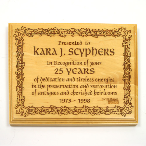 Solid Maple Plaque by Athletic Awards